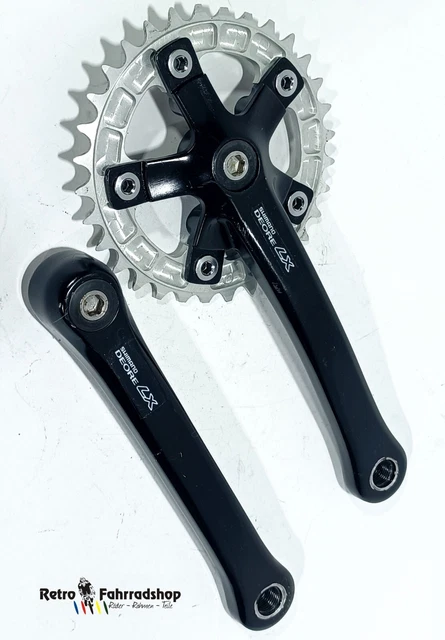 SHIMANO DEORE LX FC-M563 MTB Singlespeed Kurbelset BCD94 schwarz 32T BJ ...