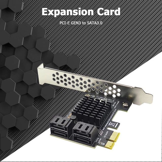 4 PORT SATA III PCIe Expansion Card 6Gbps SATA to PCI-e 1X Controller w ...