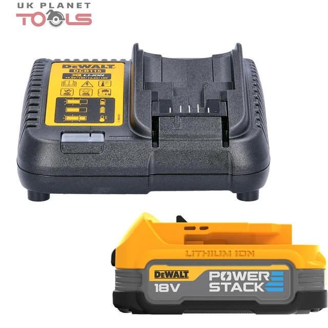 DEWALT 18V COMPACT Powerstack Battery & Charger Starter Set DCB115 ...