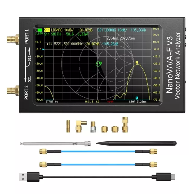 1MHZ-6GHZ NANOVNA-F V3 Vector Network Analyzer HF VHF UHF VNA Antenna Analyzer EUR 229,99 ...