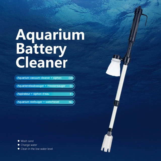 AQUARIUM GRAVEL BATTERY Fish Tank Cleaner Vacuum Siphon Syphon Filter ...
