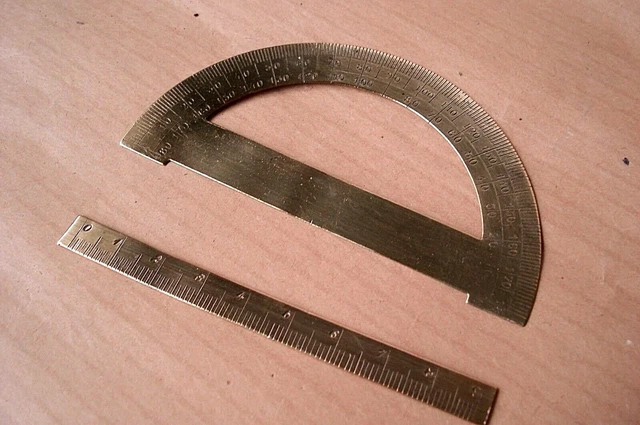 GONIOMETRO RIGHELLO IN Ottone Ingegneria Massoneria Architettura ...