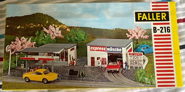 FALLER AMS HO garage station lavage moteur immeuble maquette B 216 BO ...
