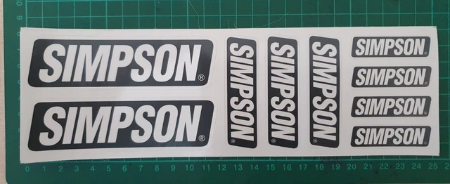 SIMPSON HELMET STICKERS DECAL Genuine bandit outlaw m30 m50 Set 4" X 10 ...