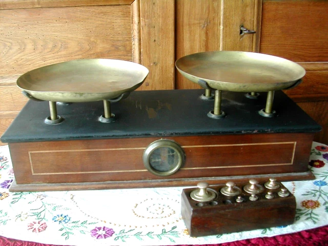 RARE BALANCE BERANGER 1900 et Boîte de Poids Ancien Ustensile Art Déco ...