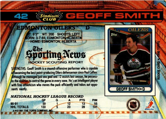 1991-92 STADIUM CLUB Geoff Smith Oilers d'Edmonton #42 EUR 1,98 ...