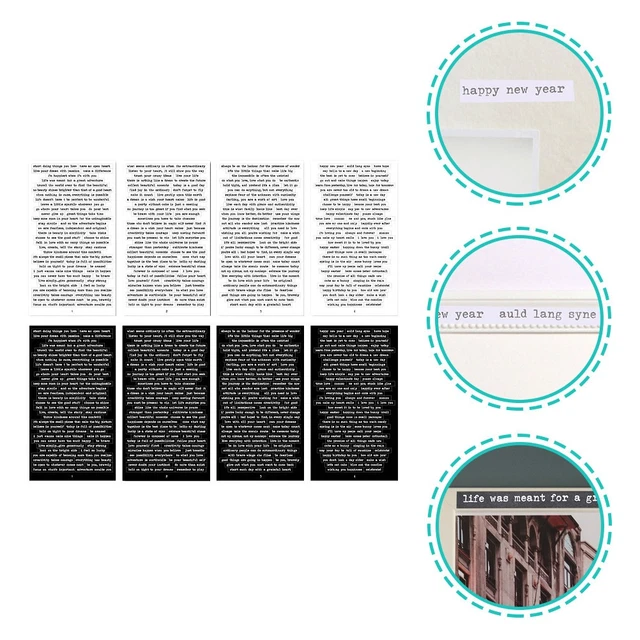 8 SHEETS ADHESIVE English Saying Decals Inspirational Words Stickers ...