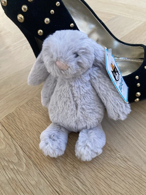 JELLYCAT BABY BASHFUL Silver Bunny Soft Toy Mini Bunny with tags rare ...
