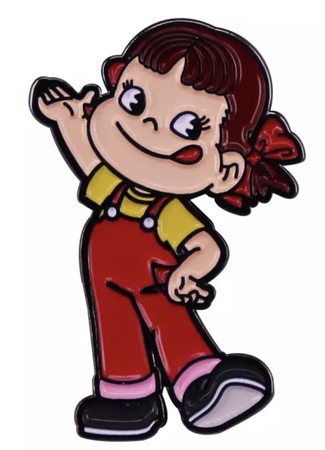 PEKO-CHAN MILKY CANDY Mascot Logo Japanese Culture Kawaii Metal Enamel ...