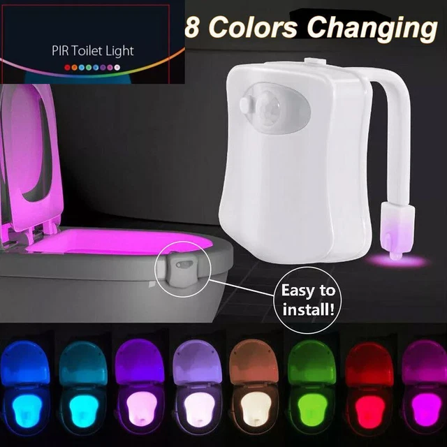 8 COLORS CHANGING LED Toilet Bathroom Night Light Motion Activated Seat ...