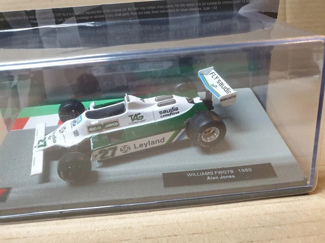 WILLIAMS FW07B 1980 Alan Jones F1 Car Collection 1:43 Diecast Formula 1 ...