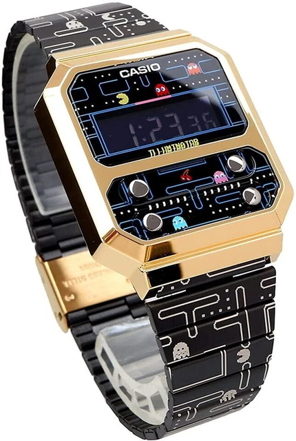 CASIO VINTAGE X PAC-MAN Digital Black/Gold Men's Watch A100WEPC-1B EUR ...
