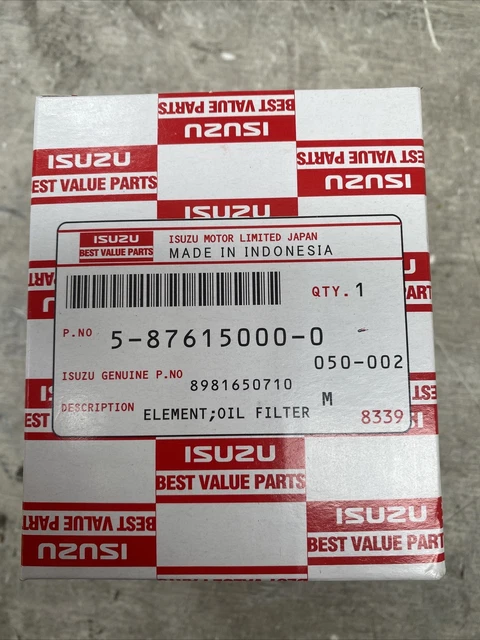 GENUINE ISUZU OIL Filter D-Max Mu-X 5876150000 $30.00 - PicClick AU