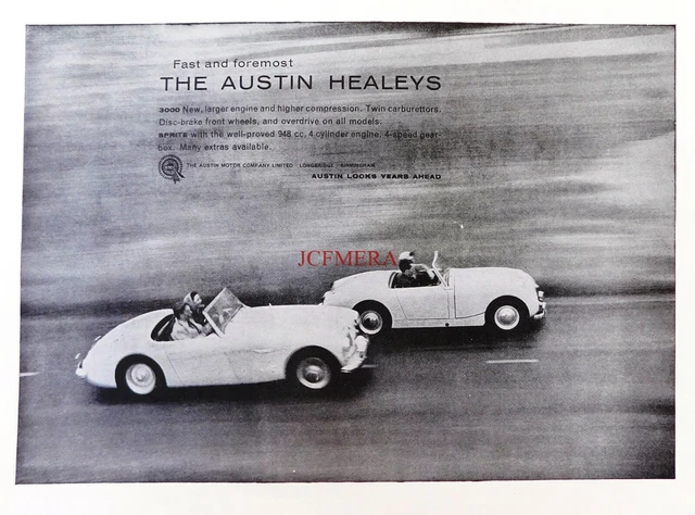 AUSTIN HEALEY 3000 & Sprite 1960 Sports Cars Print : Original Auto ...