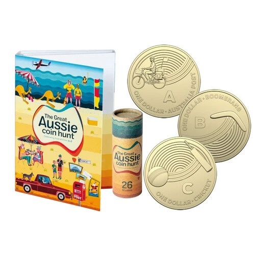 2019 $1 THE Great Aussie Coin Hunt Folder & 26 Coin Set - Tube unopened ...