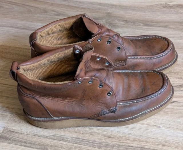 RARE RED WING Chukka Moc Toe Boots Vibram Soles Us 10 Leather Shoes 80s ...