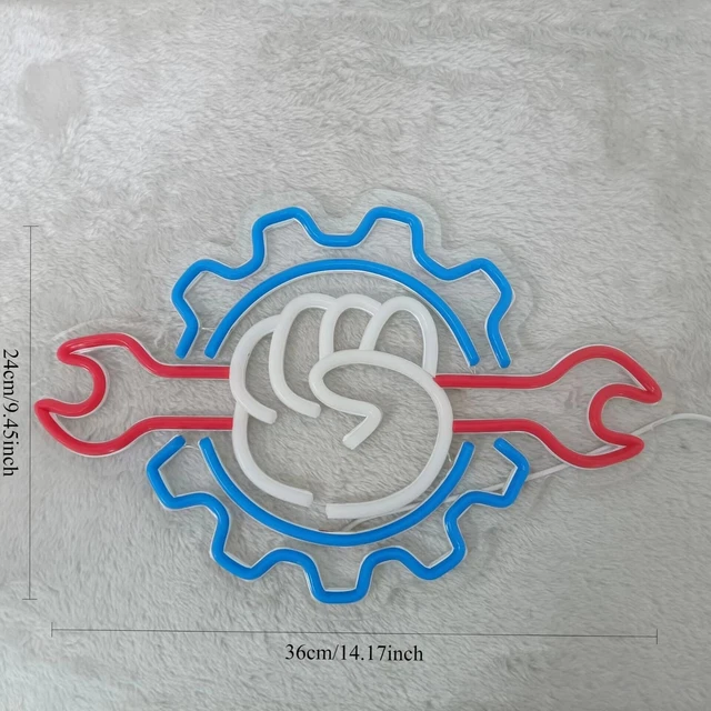 WRENCH NEON SIGN for Wall Decor LED Neon Light Suitable for Garage ...