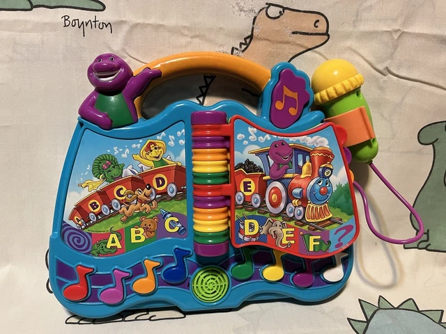 FISHER PRICE BARNEY WORKS Singin’ Alphabet Songbook Microphone HTF RARE ...