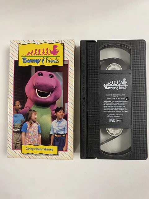 BARNEY CARING MEANS Sharing VHS 1992 Video Tape Time Life Songs PBS ...