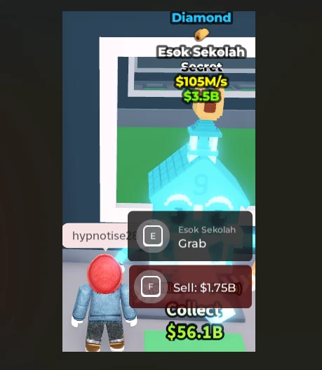 STEAL A BRAINROT Secret Diamond Esok Sekolah 105M/s + OP Trait £6.53 ...