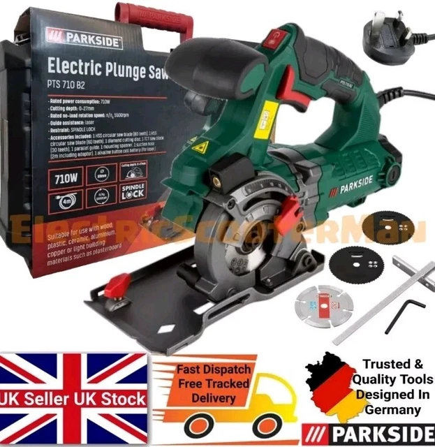 PARKSIDE 710W ELECTRIC Mini Plunge Circular Saw With Laser Guide Ø89mm ...