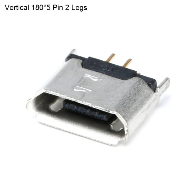 MICRO USB TYPE B Female Connector DIP 5P Socket Vertical 180°5 Pin 2 ...