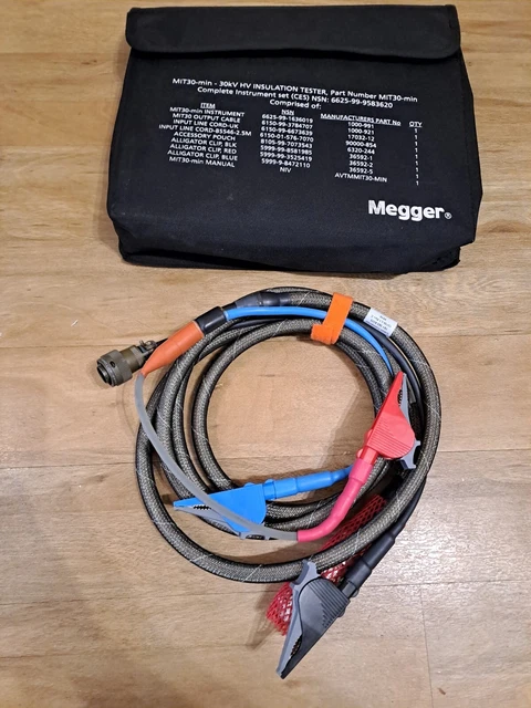 STANDARD LEADS FOR Megger MIT30 30-kV High Voltage Resistance ...