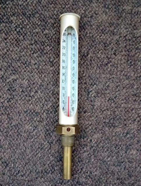ENGINE THERMOMETER, STEAM, Traction, Fahrenheit, Brass, Aluminium ...