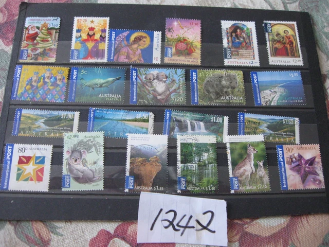21 USED AUSTRALIAN INTERNATIONAN STAMPS. Lot 1242. ALL DIFFERENT & OFF ...