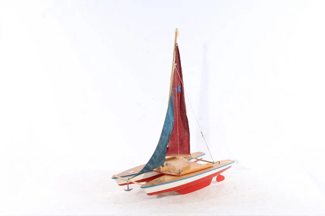 ALTES SEGELBOOT KATAMARAN Zweirumpf Günther Seifert Vintage Boot Schiff ...