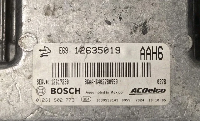GM BOSCH ACDELCO Ecm Ecu Engine Control Module 12635019 Nv2523 $89.20 ...