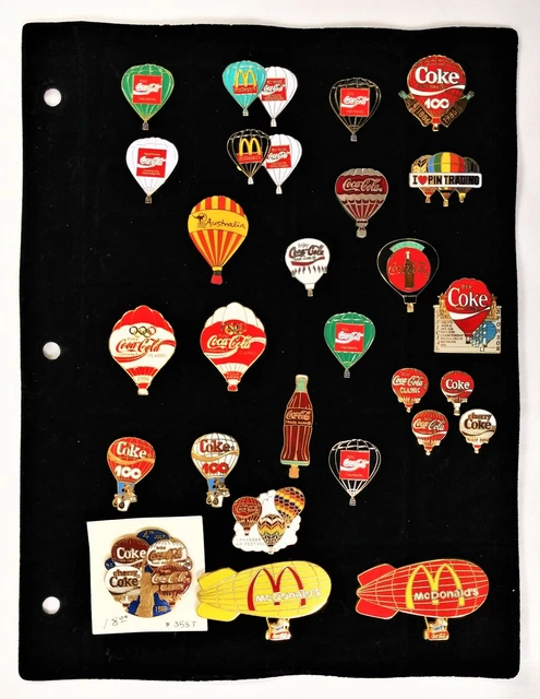 COCA COLA -MCDONALDS Hot Air Balloon Pins - Variety of 27 Pins w ...
