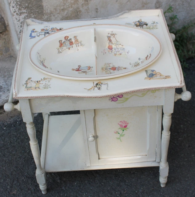 ANCIEN MEUBLE DE toilette enfant poupée Sarreguemines EUR 170,00 - PicClick FR