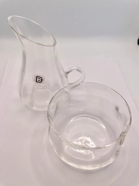 VINTAGE DARTINGTON GLASS Sugar and Creamer Max & Millian Handmade Frank ...