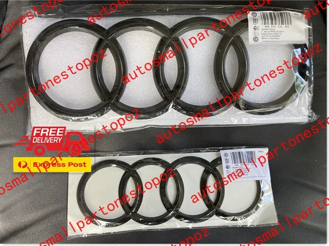 AUDI A7 S7 RS7 Coupe Front Rear Gloss Black Badge RING RINGS Emblem ...
