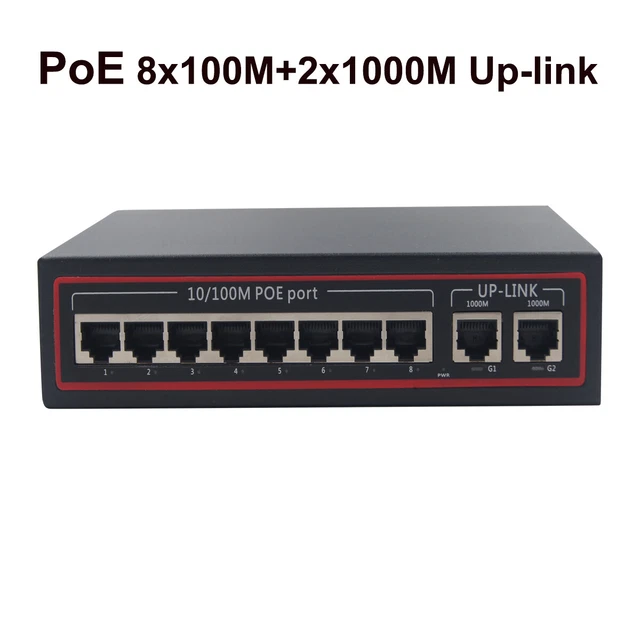 8 PORT POE Switch with 2 Gigabit Uplink,Unmanaged Power Over Ethernet Switch 96W EUR 73,37 ...