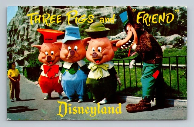 DISNEYLAND THREE LITTLE Pigs and Friend Walt Disney 1967 California CA ...