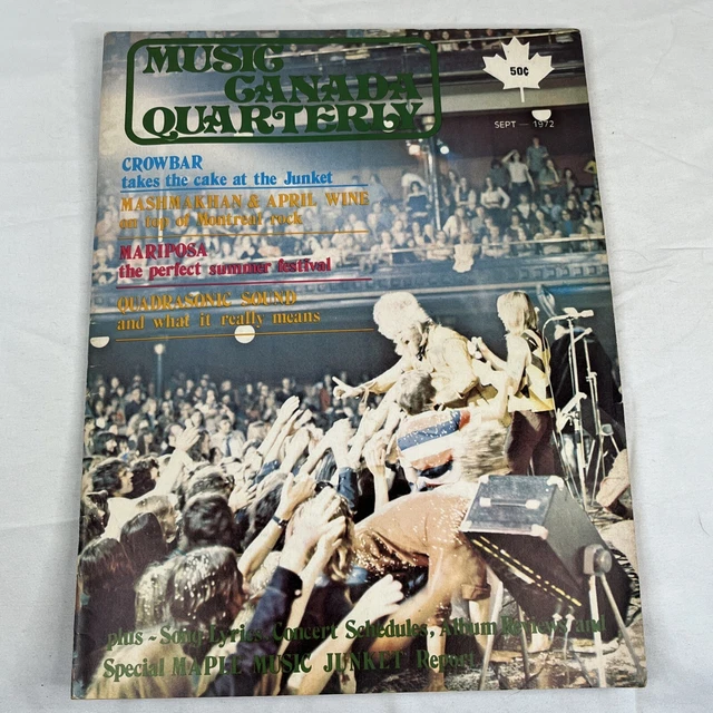MUSIC CANADA QUARTERLY Magazine Mariposa Crowbar Vintage Artists ...