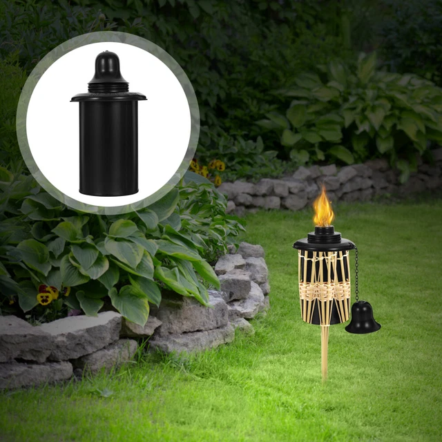 GARDEN TORCH FUEL Canister Torch Tank Metal Fuel Holder Garden Torch ...