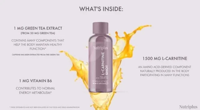 NUTRIPLUS L-CARNITINE SHOT with Green Tea Weight Loss Antioxidant ...