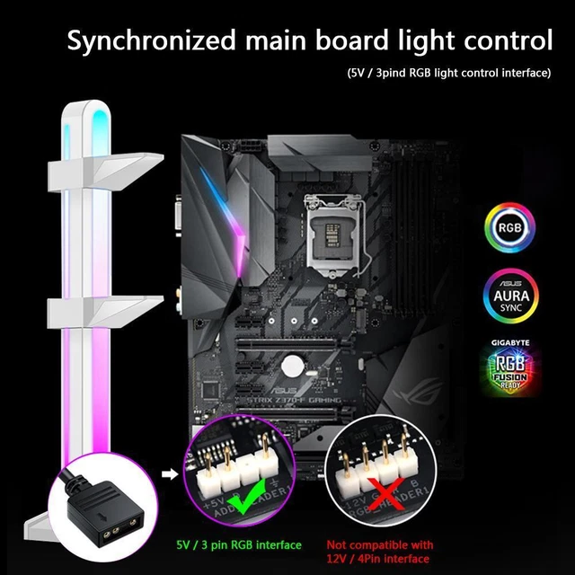 GRAPHICS CARD STAND 5V 3Pin ARGB Video Card Bracket for Motherboard ...