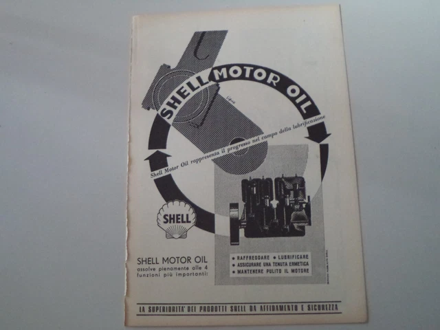ADVERTISING PUBBLICITÀ 1950 OLIO SHELL MOTOR OIL EUR 6,00 - PicClick FR