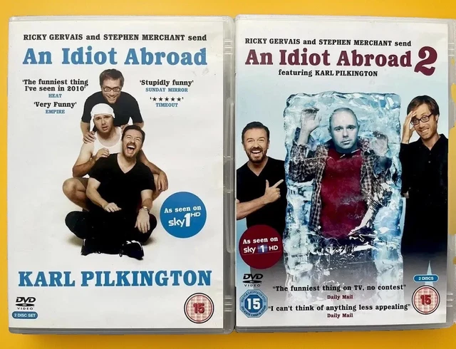 NEW COMEDY DVDS BUNDLE Karl Pilkington An IDIOT ABROAD 1 & 2 JOB LOT ...
