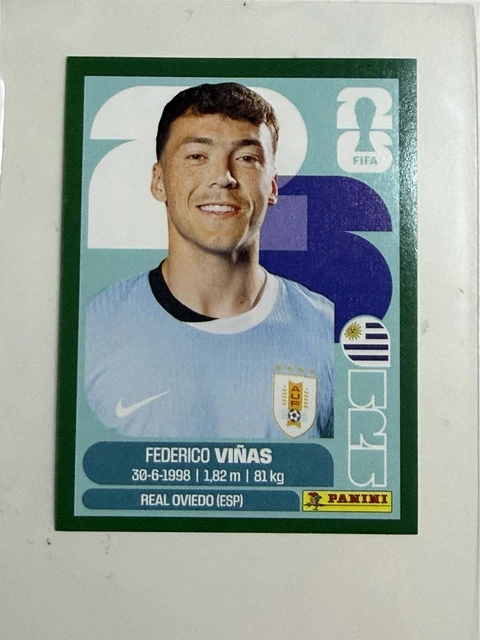 PANINI FIFA WORLD Cup 2026 #URU18 Federico Viñas Uruguay Green Border ...