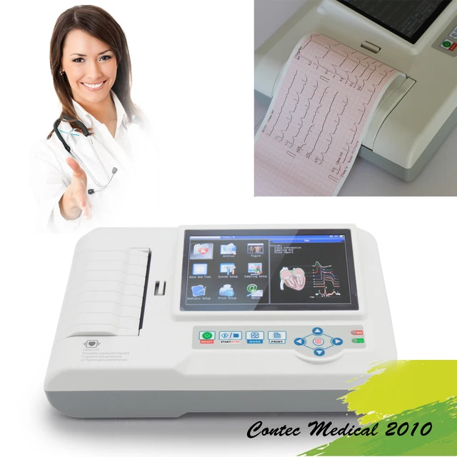 GE MAC 1600 Ecg Ekg Electro Cardiograph Monitor Printer 12 Channel Lead ...