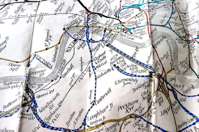 &THE RAILWAY MAGAZINE& RAILWAY MAP OF LONDON. Pre 1902 (Dudding Hill ...