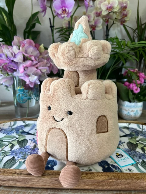 BRAND NEW WITH Tags Jellycat Amuseable Sand Castle Soft Toy With Dust ...