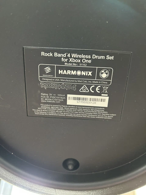 ROCK BAND 4 Wireless Drum Set w/ Foot Pedal for Xbox One Harmonix 91162 ...