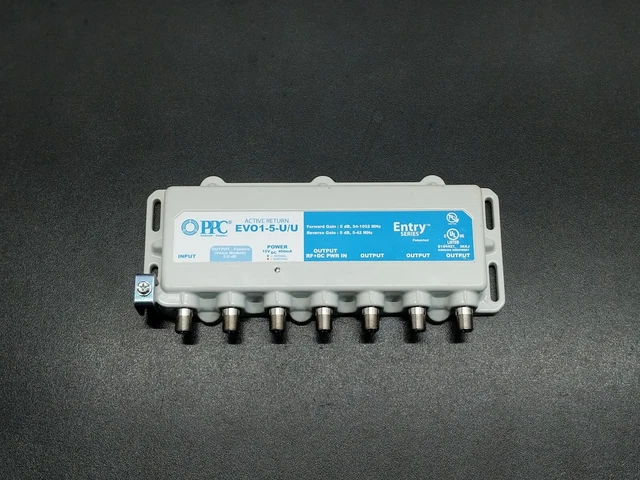 PPC ACTIVE RETURN Drop Amplifier 5 Port +8dB RF/CATV Amplifier EVO1-5-U ...
