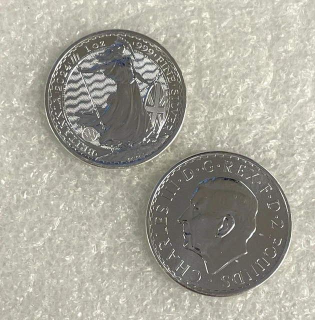 ROLL OF 25 Silver 2024 Silver King Charles 1oz Britannia .999 Fine ...